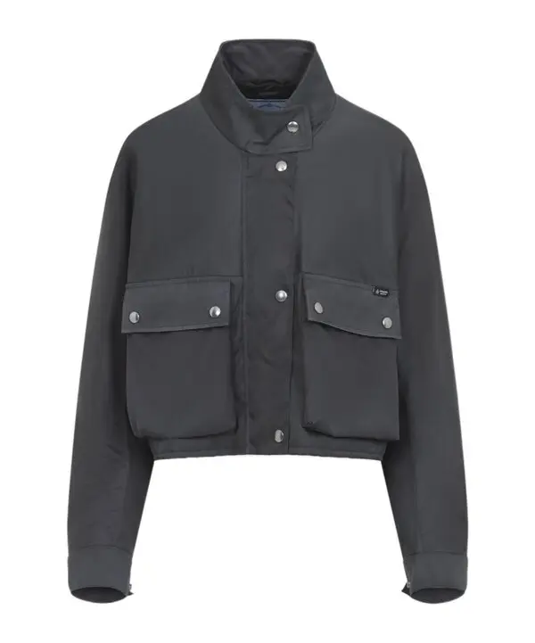 Prada Cropped Re-nylon Blouson Jacket - Leaden