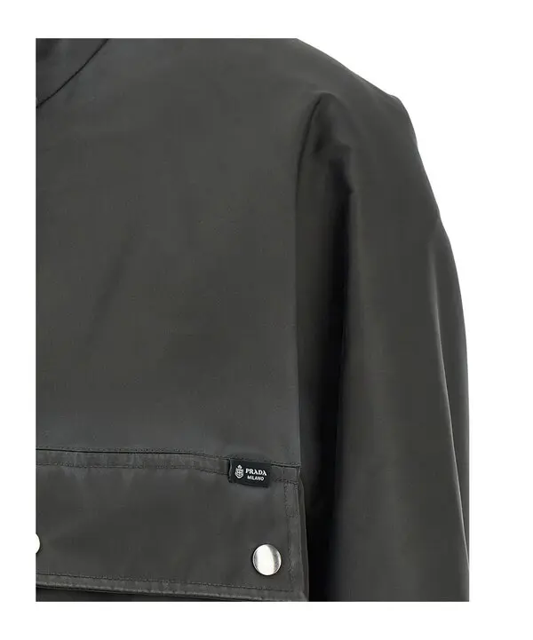 Prada Cropped Re-nylon Blouson Jacket - Leaden