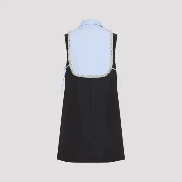 Prada Embellished Collarless Sleeveless Dress