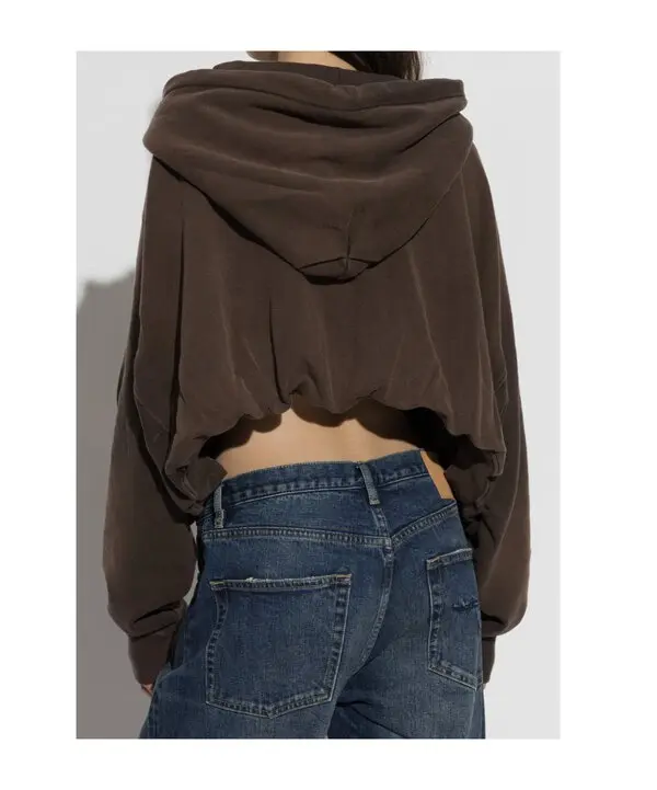 R13 Long Sleeve Hooded Sweatshirt - Brown