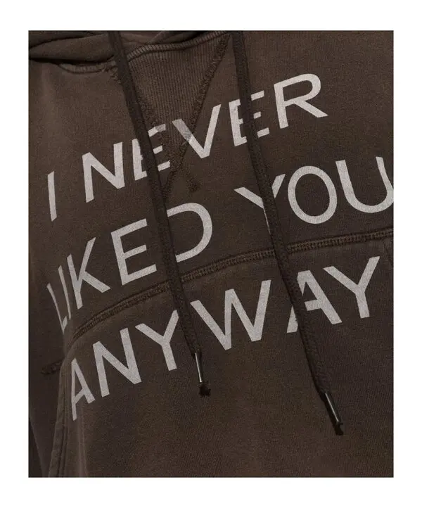 R13 Long Sleeve Hooded Sweatshirt - Brown