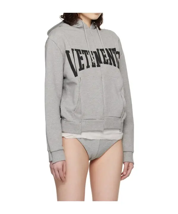 Vetements Cut-up Logo Fitted Long-sleeve Hoodie