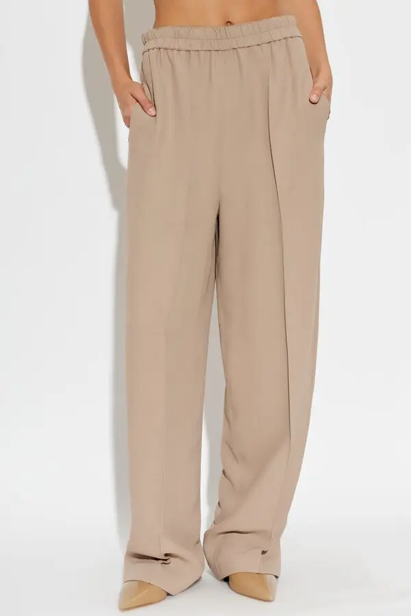 Fabiana Filippi Wide-leg Pants With Elastic Waist - Beige