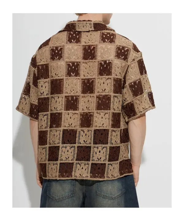 Amiri Ma Checker Mesh Os Camp Shirt