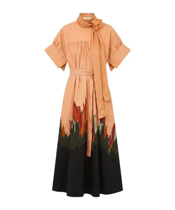 Ulla Johnson Studio Belted Printed Dress - Onyx