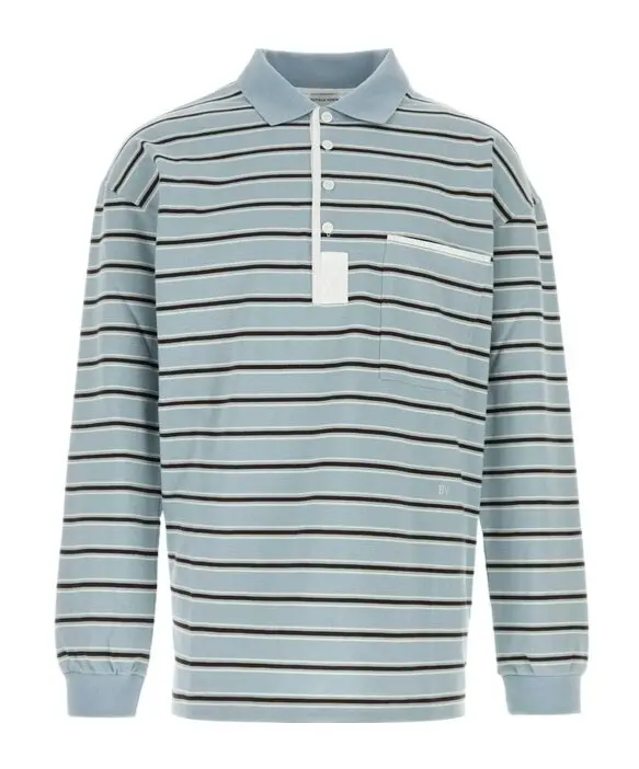Bottega Veneta Collared Long-sleeve Polo Shirt - Gray