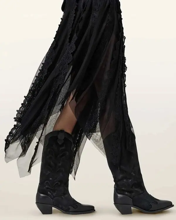 ALLSAINTS Dolly Flame-appliqué Boots