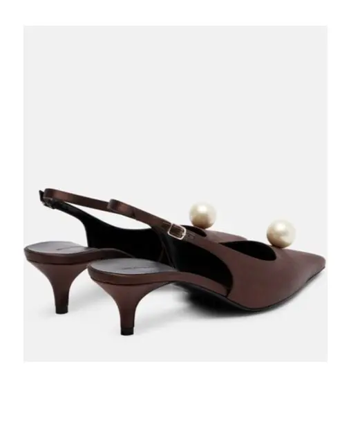 Magda Butrym Embellished Satin Slingback Pumps