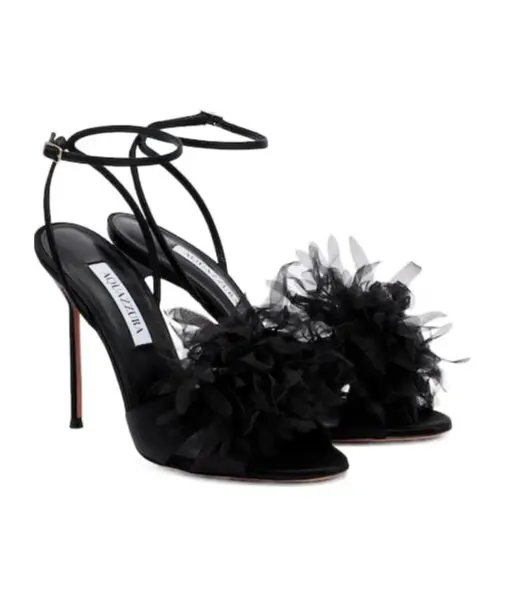 AQUAZZURA Floral Decorated High Heel Sandals