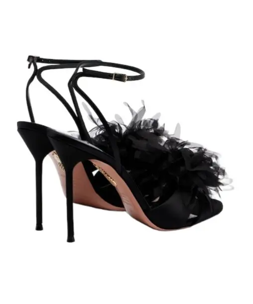 AQUAZZURA Floral Decorated High Heel Sandals