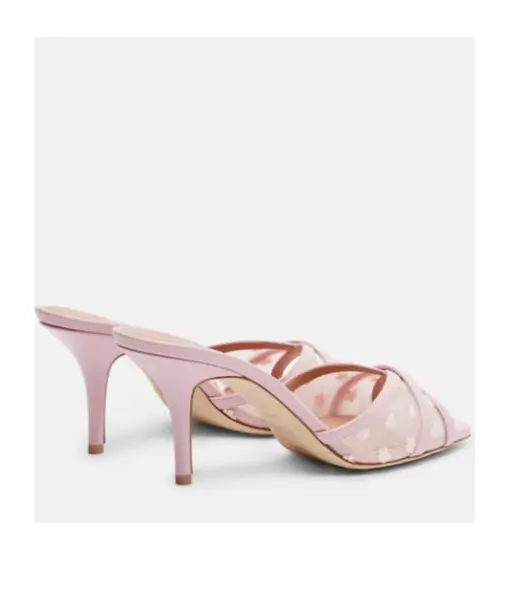 MALONE SOULIERS Perla 70 Leather And Mesh Mules