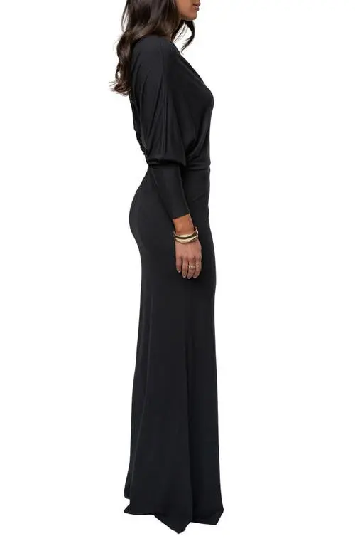 JLUXLABEL One-shoulder Long Sleeve Maxi Dress - Black