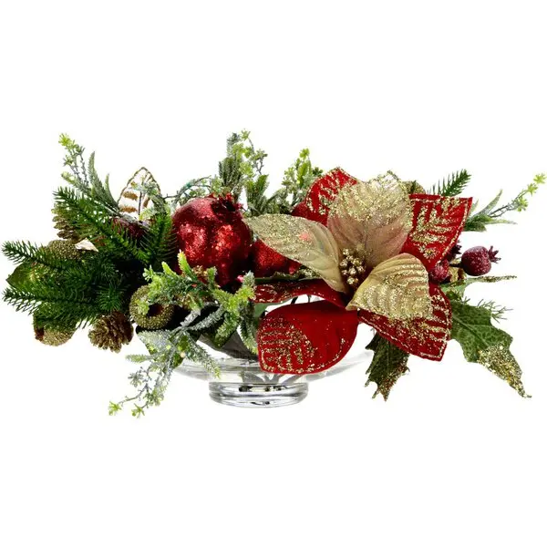 MARK ROBERTS Large Poinsettia Centerpiece