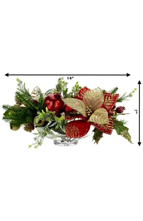 MARK ROBERTS Large Poinsettia Centerpiece