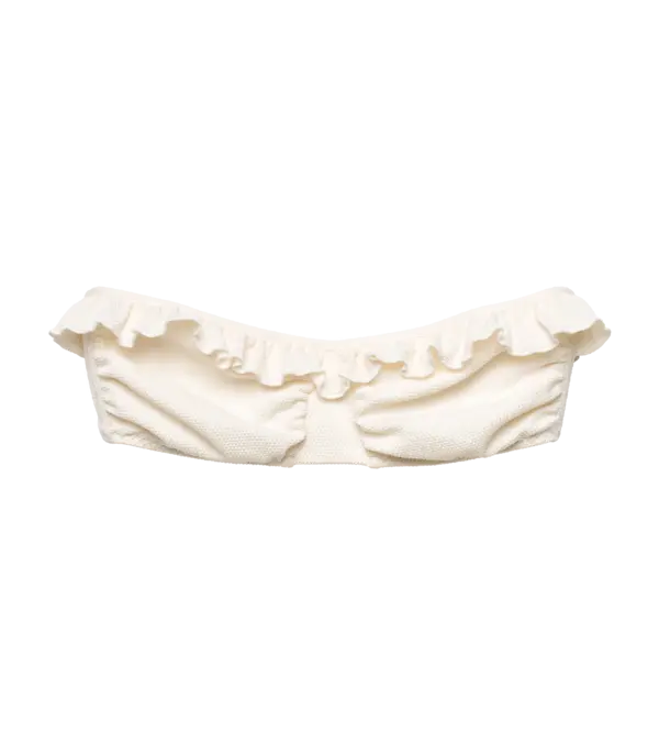 DÔEN Cece Bandeau Bikini Top With Ruffle Trim