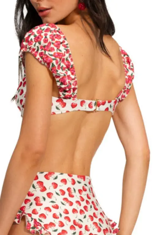 Agua Bendita Lupita Cherish Cap Sleeve Bikini Top