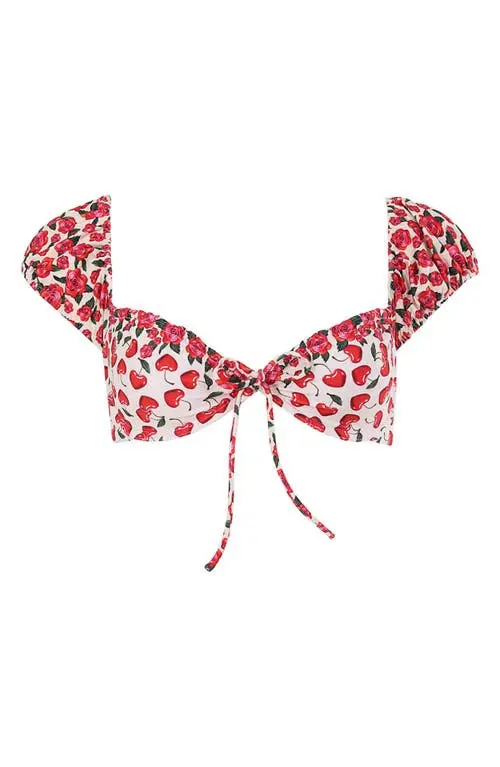 Agua Bendita Lupita Cherish Cap Sleeve Bikini Top
