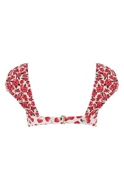 Agua Bendita Lupita Cherish Cap Sleeve Bikini Top