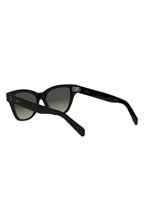 Celine 3 Dots 52mm Cat Eye Sunglasses - Shiny Black/gradient Smoke