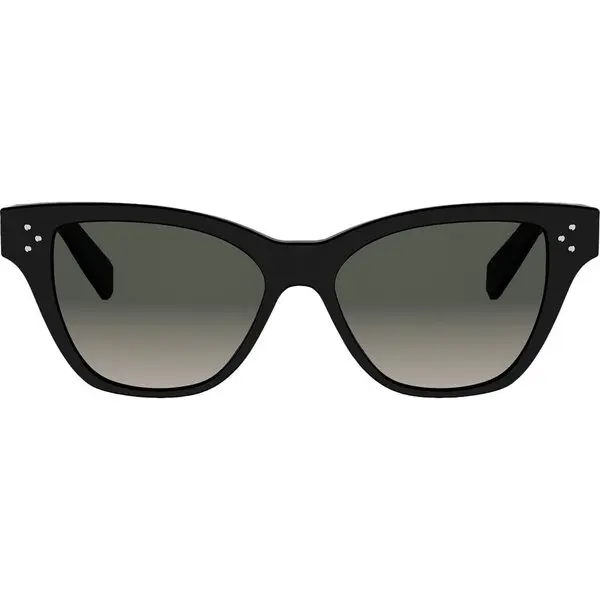Celine 3 Dots 52mm Cat Eye Sunglasses - Shiny Black/gradient Smoke