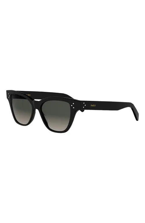 Celine 3 Dots 52mm Cat Eye Sunglasses - Shiny Black/gradient Smoke