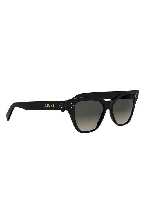 Celine 3 Dots 52mm Cat Eye Sunglasses - Shiny Black/gradient Smoke