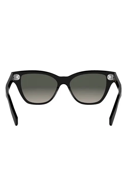 Celine 3 Dots 52mm Cat Eye Sunglasses - Shiny Black/gradient Smoke