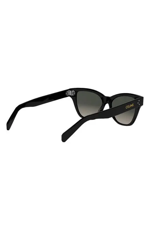 Celine 3 Dots 52mm Cat Eye Sunglasses - Shiny Black/gradient Smoke