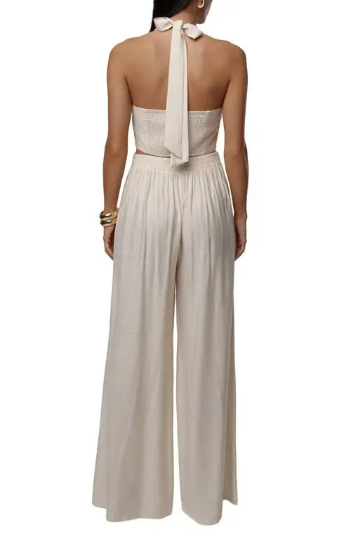 JLUXLABEL Halter Top & Wide Leg Pant Set - Cream