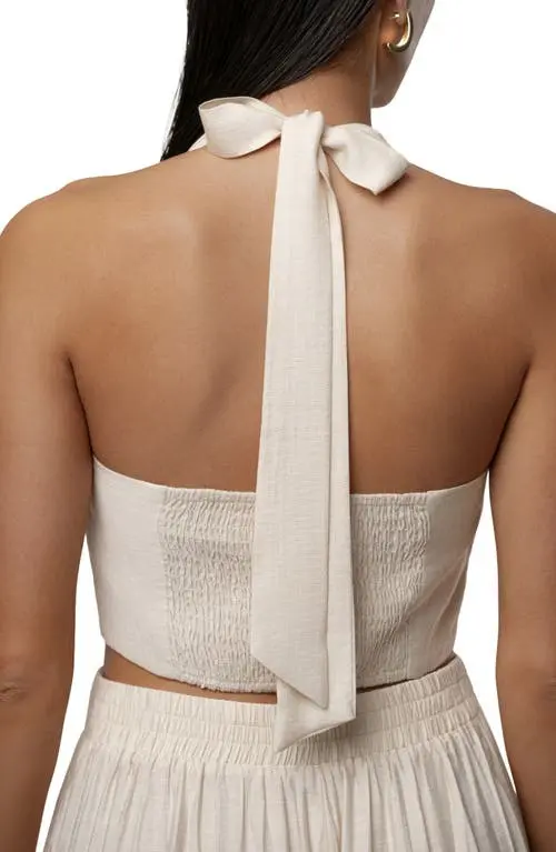 JLUXLABEL Halter Top & Wide Leg Pant Set - Cream