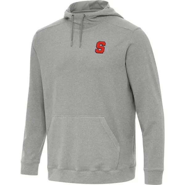 ANTIGUA Syracuse Orange Cloud Pullover Hoodie - Heather Gray
