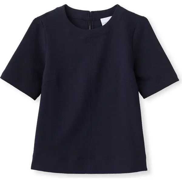 CARTOLINA Chloe Pebbled Crepe Top - Dark Navy