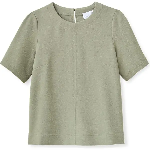 CARTOLINA Chloe Pebbled Crepe Top - Moss