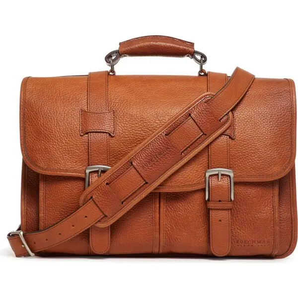KORCHMAR Garfield Leather Briefcase - Pebbled Tan