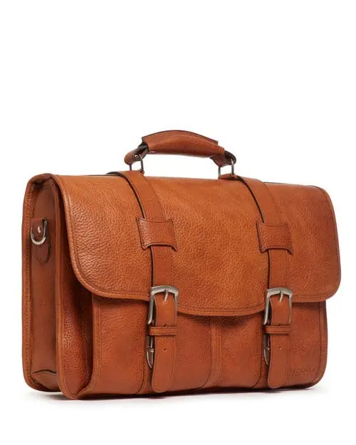 KORCHMAR Garfield Leather Briefcase - Pebbled Tan