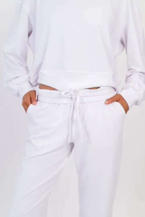 ON/OFF ESSENTIALS The Solace Wide Leg Sweatpant - White