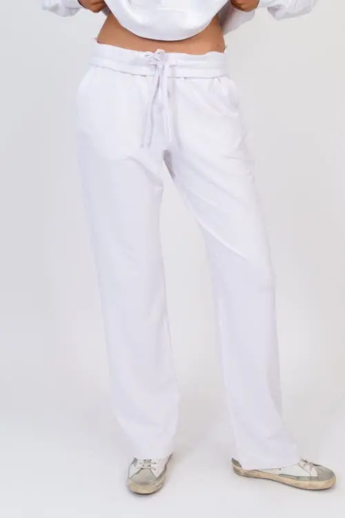 ON/OFF ESSENTIALS The Solace Wide Leg Sweatpant - White