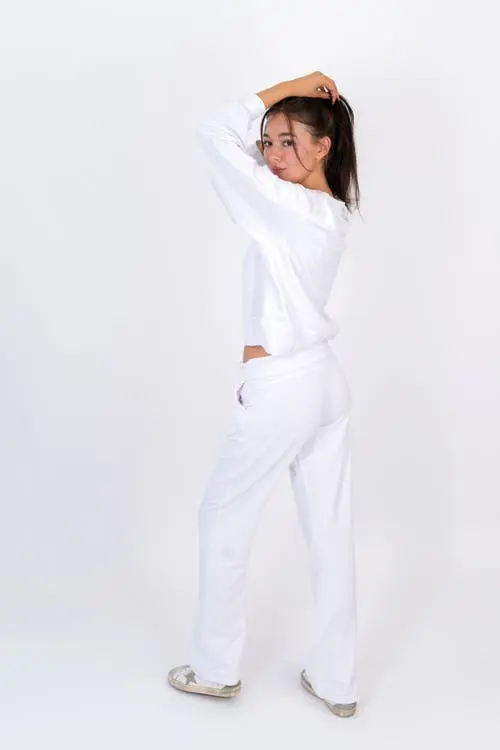 ON/OFF ESSENTIALS The Solace Wide Leg Sweatpant - White