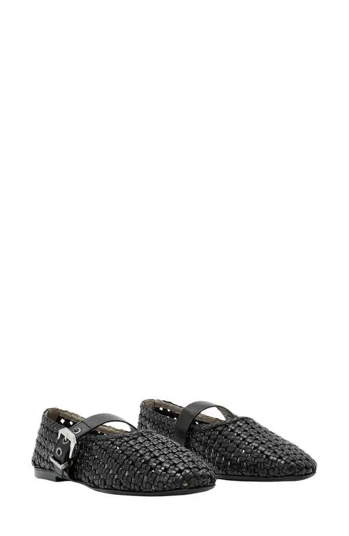 ALLSAINTS Sabine Woven Leather Mary Jane Flat