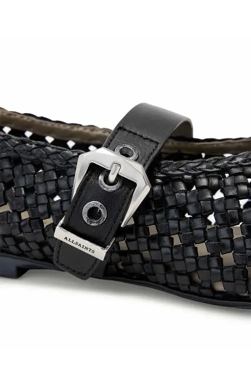ALLSAINTS Sabine Woven Leather Mary Jane Flat