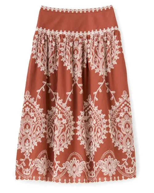 CARTOLINA Sp26 Georgia Midi Skirtsaffron