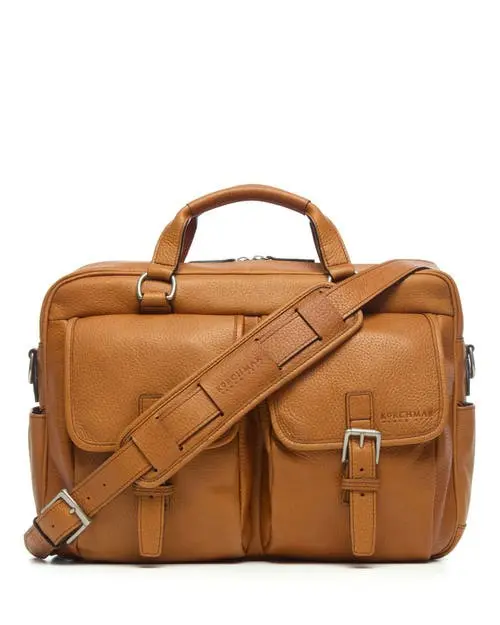 KORCHMAR Barton Leather Briefcase - Pebbled Tan