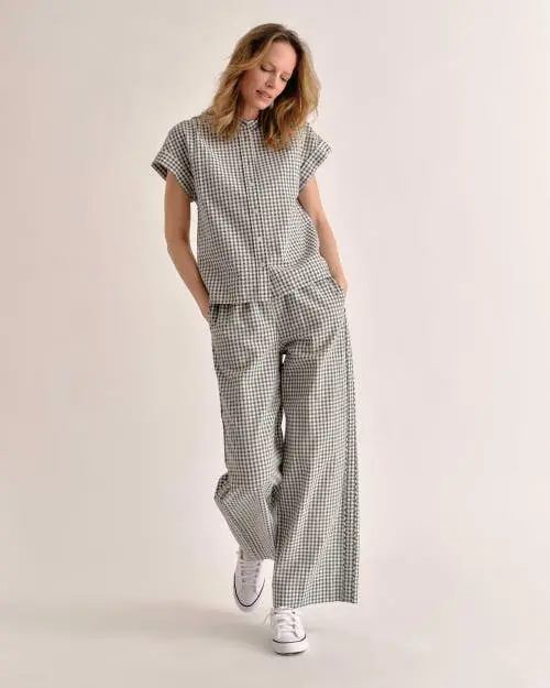 CARTOLINA Margo Gingham Button-down Shirt - Moss