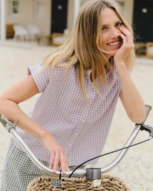 CARTOLINA Margo Gingham Button-down Shirt - Wisteria