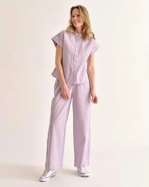 CARTOLINA Margo Gingham Button-down Shirt - Wisteria