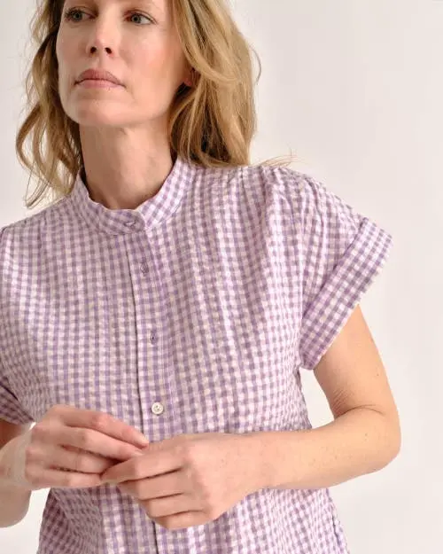 CARTOLINA Margo Gingham Button-down Shirt - Wisteria