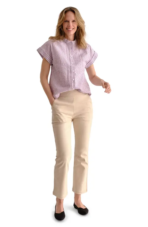 CARTOLINA Margo Gingham Seersucker Button-down Shirt - Wisteria