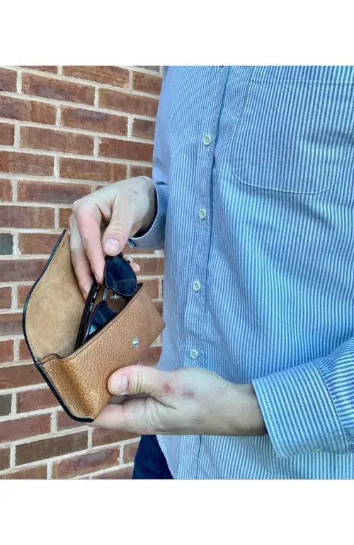 KORCHMAR Salvino Leather Eyeglass Case - Pebbled Tan