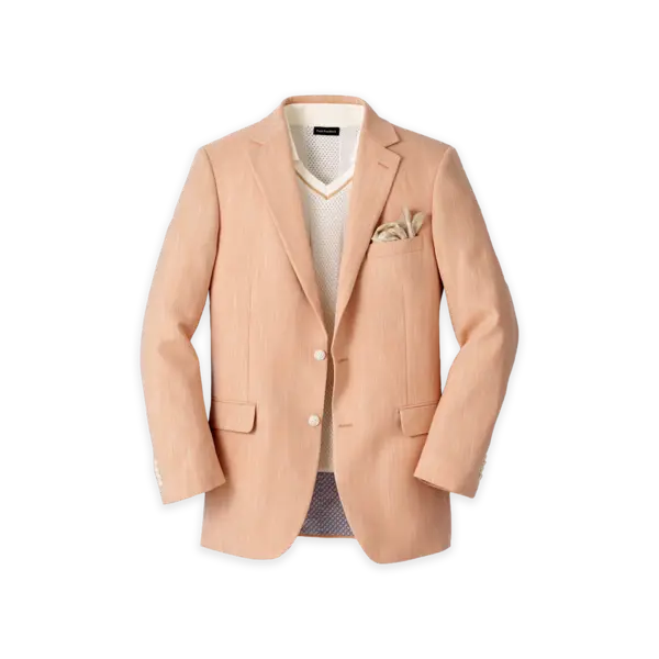PAUL FREDRICK Cotton Blend Herringbone Single Breasted Notch Lapel Sport Coat