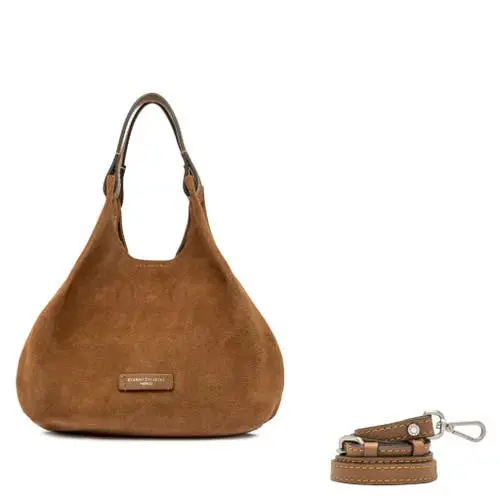 GIANNI CHIARINI Dua Suede Leather Mini Hobo Bag - Caramel